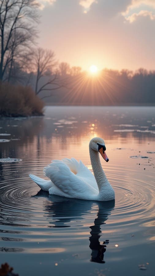 Graceful Swan on Ontario Lake, Canada Stock Photo - Image of feather ...