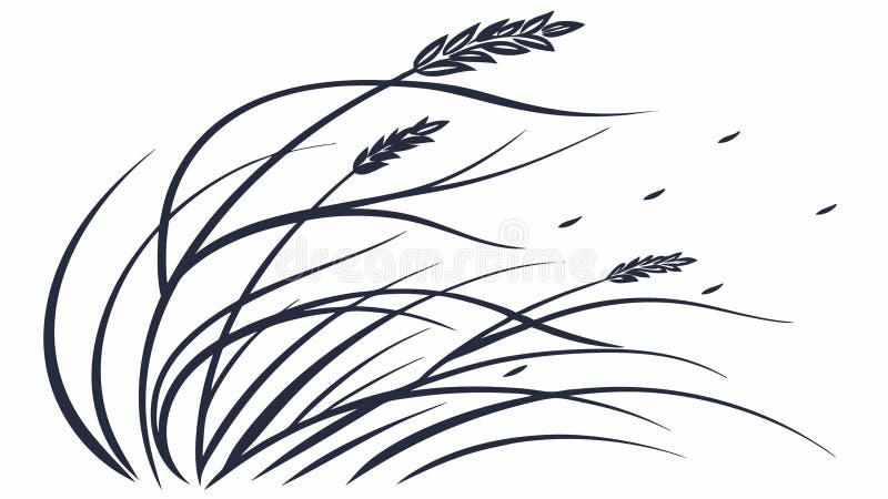 Graceful Swaying Tall Grass Vector Nature Element, Vector Design ...