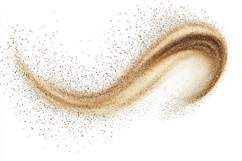 A Graceful Swirl of Sand Particles in Mid-splash, a Clean White ...