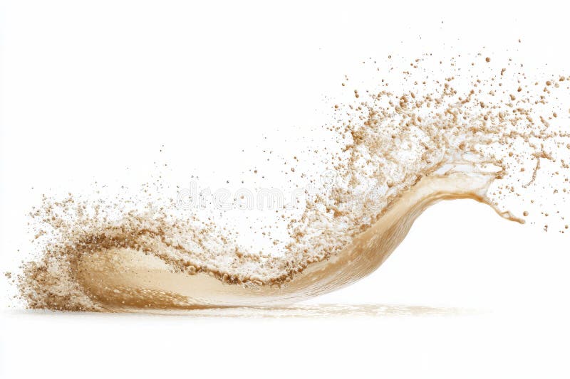 A Graceful Swirl of Sand Particles in Mid-splash, a Clean White ...
