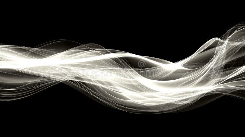 Graceful Undulating Lines of Light on a Black Background Create a ...