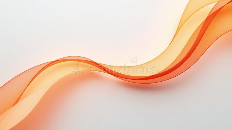 Graceful Wave of Translucent, Orange Hues Against a Serene Backdrop ...