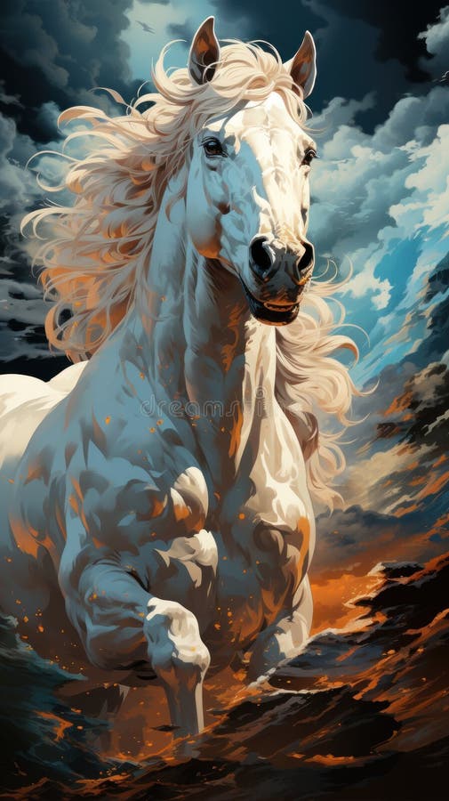 Graceful Winged Mule in Ghibli Anime Style. Created with Generative AI ...