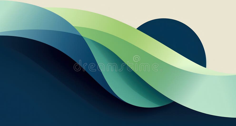 Green and Blue Wavy Forms Background Stock Illustration - Illustration ...