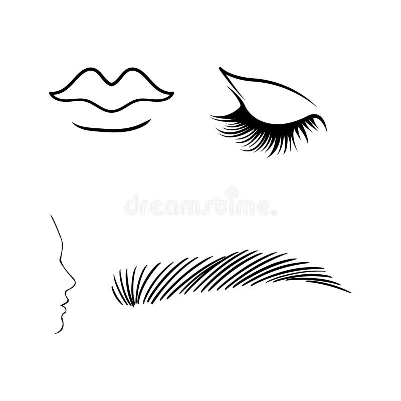 Gracefully Outlined Lips, Dramatic Eyelashes, Stylized Eyebrows, and a ...