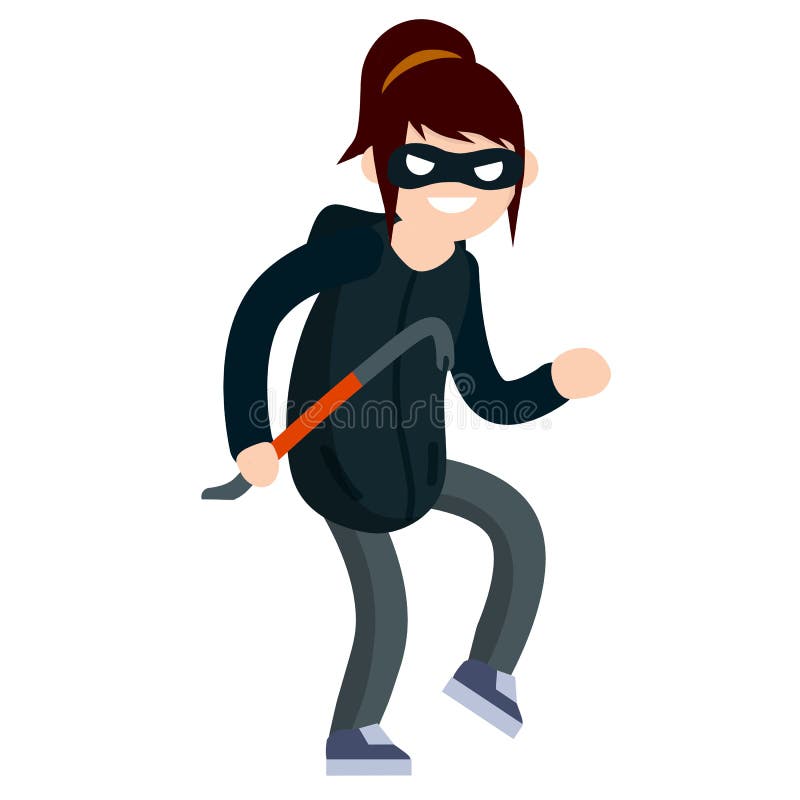 Graciosa ladrona con bar ilustración del vector. Ilustración de plano ...