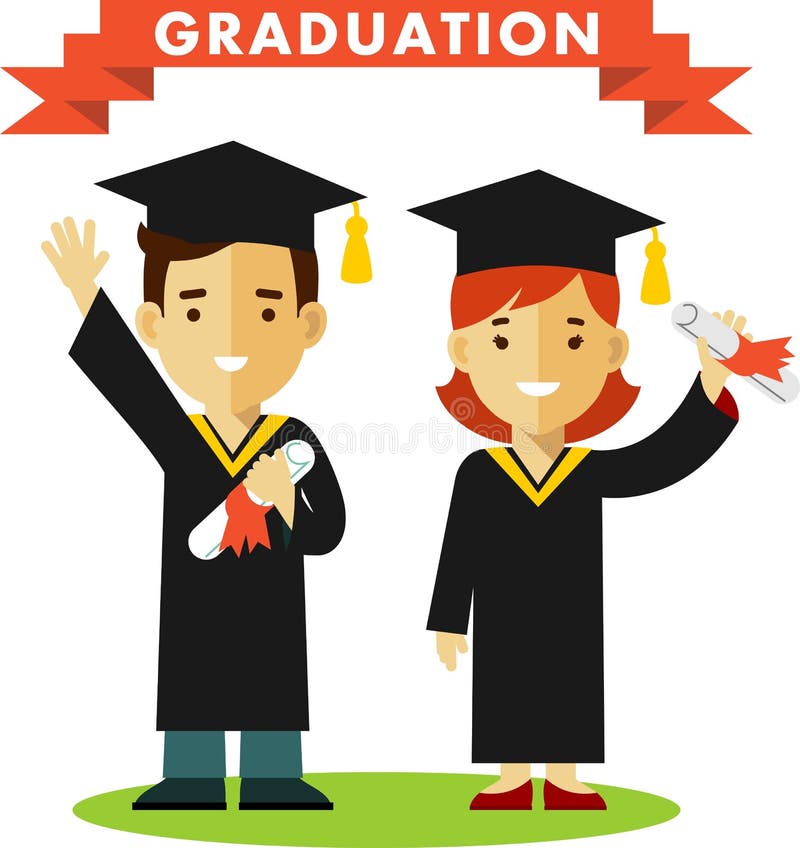 Gradúa El Carácter Del Concepto Ilustración del Vector - Ilustración de ...