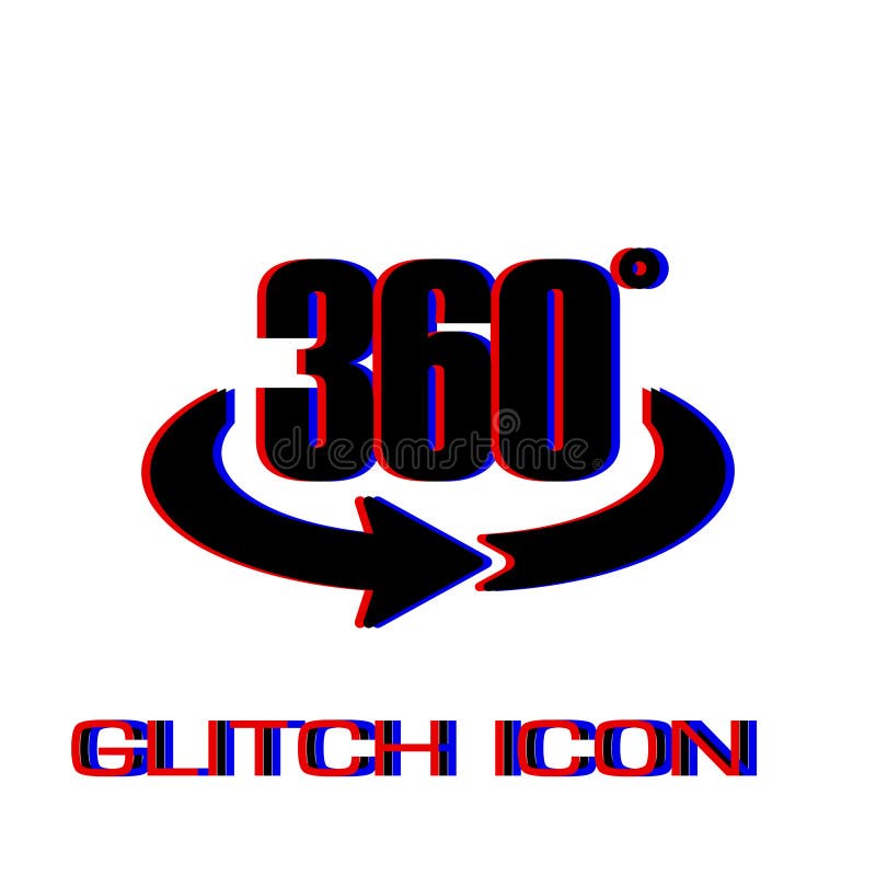 360 Grad Icon flach stock abbildung. Illustration von geometrie - 154605312