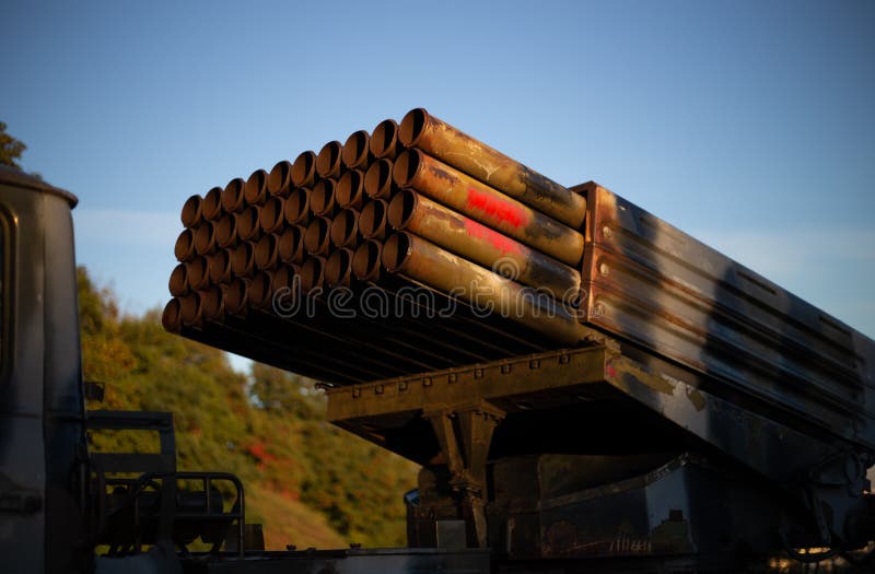 Grad Multiple Rocket Launcher System Stock Image - Image of force ...