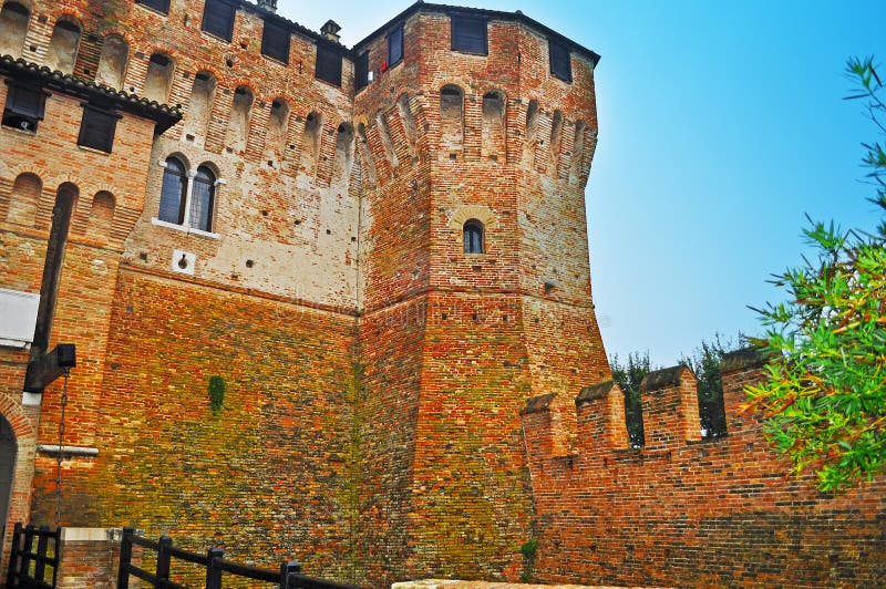 Gradara Castle Under a Blue Sky Stock Photo - Image of stone, castle ...