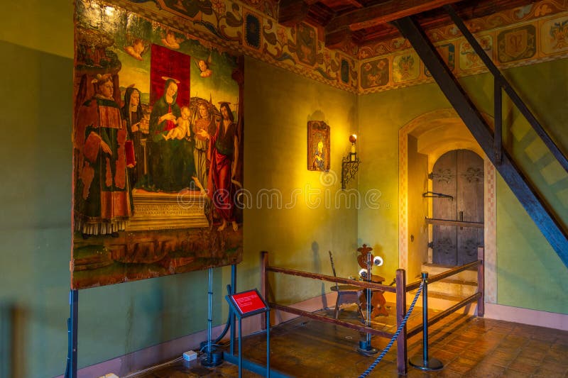 Gradara, Italy, September 30, 2021: Chamber Inside of the Castel ...
