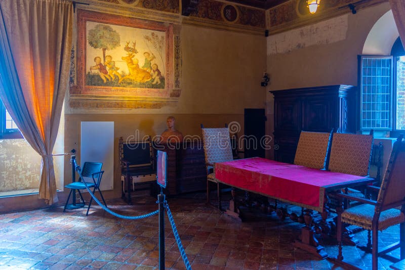 Gradara, Italy, September 30, 2021: Chamber Inside of the Castel ...