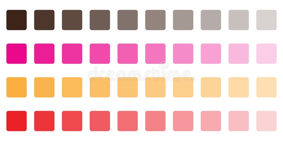 Gradated Color Palette of Pinks, Oranges, and Neutrals Vector. App or ...