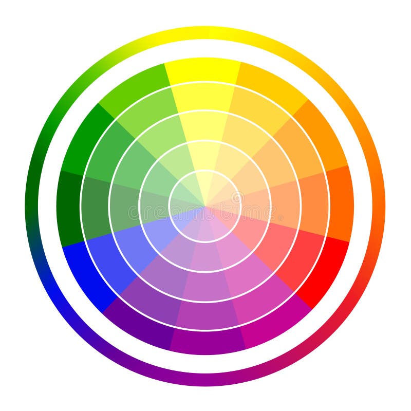 Gradation of Colors in the Circle. RGB and CMYK Stock Vector ...