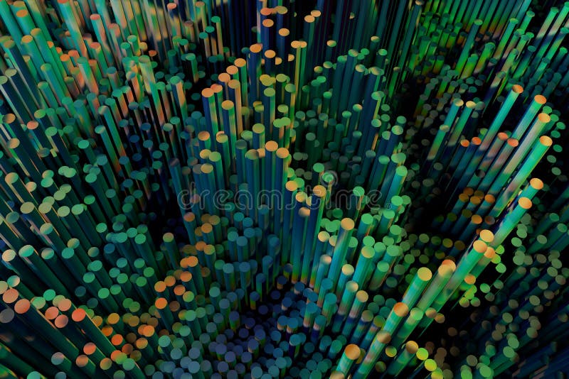 Gradation of Orange and Green. Futuristic Image. Different Dimensional ...