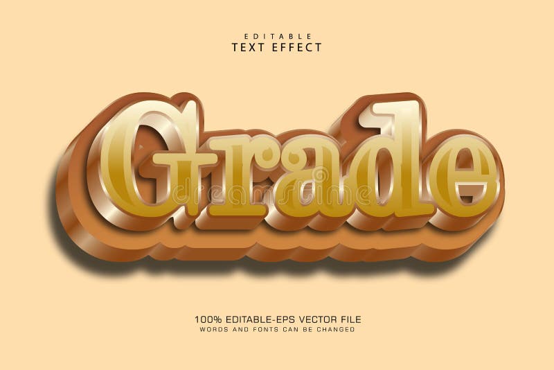 Grade Editable Text Effect 3 Dimension Emboss Modern Style Stock Vector ...