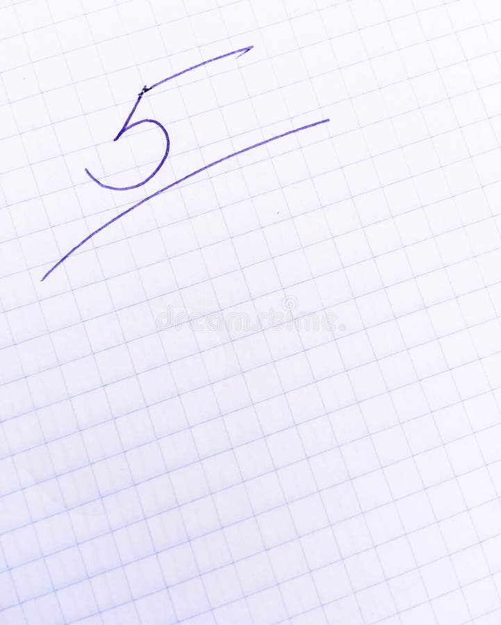 Score Five Written in a Notebook with a Blue Pen Stock Photo - Image of ...