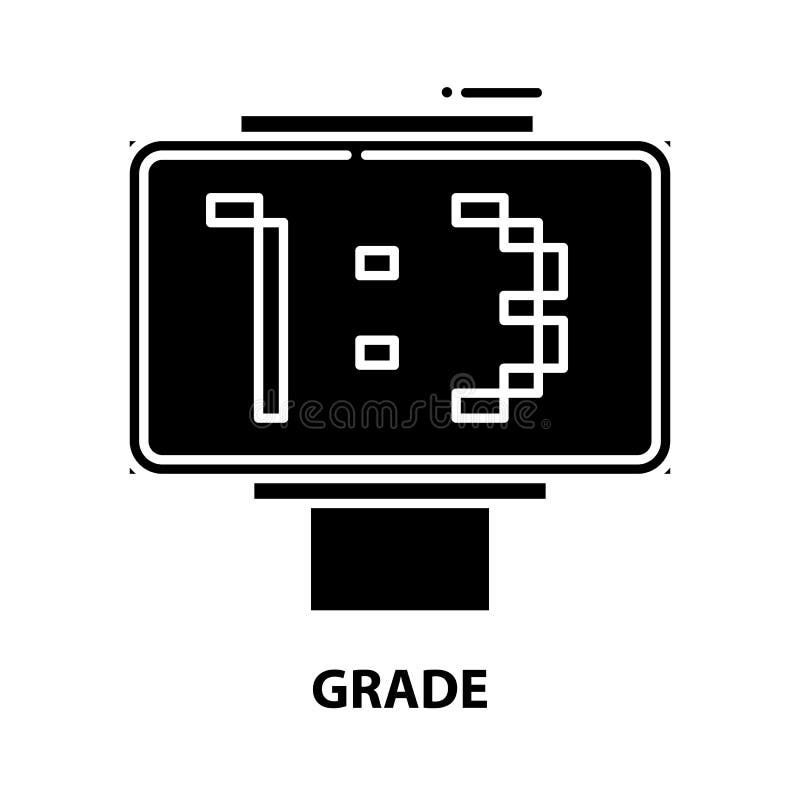 Grade Icon, Black Vector Sign with Editable Strokes, Concept ...