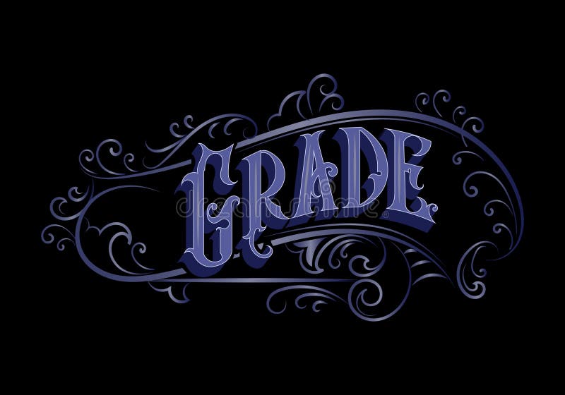 GRADE Lettering Custom Style Design Stock Vector - Illustration of ...