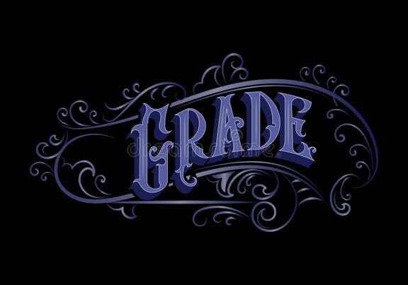 GRADE Lettering Custom Style Design Stock Vector - Illustration of ...