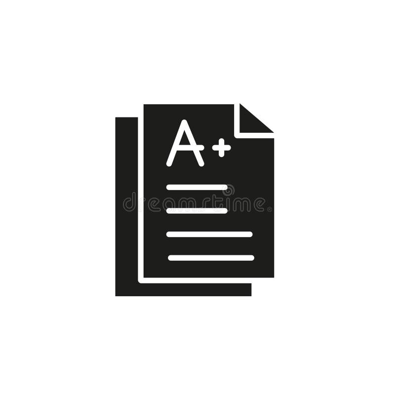 Grade Paper Icon stock illustration. Illustration of learning - 380247531
