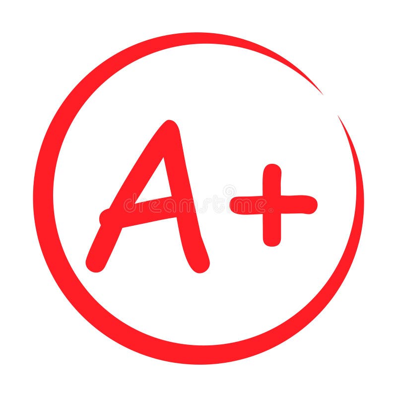 Grade Result a Plus. Hand Drawn Icon in Red Circle Stock Vector ...