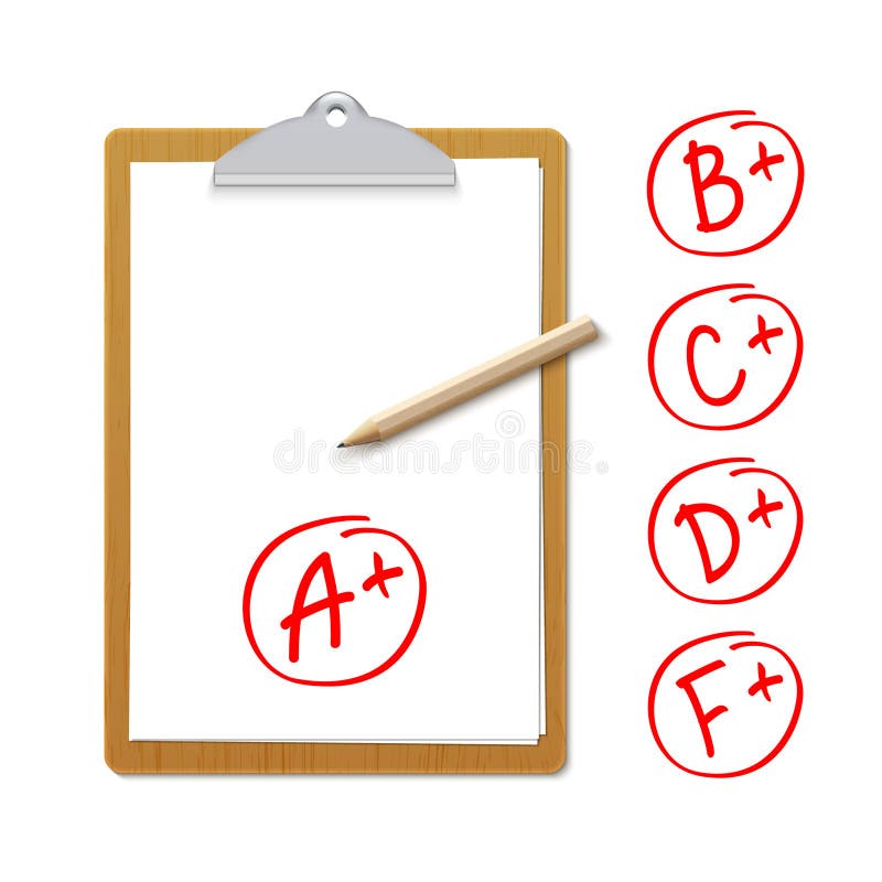 Grade Result a Plus. Hand Drawn Vector Grade a Plus in Red Circle Stock ...