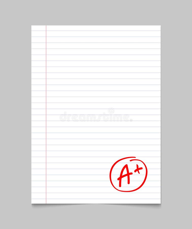 Grade Result a Plus. Hand Drawn Vector Grade a Plus in Red Circle Stock ...