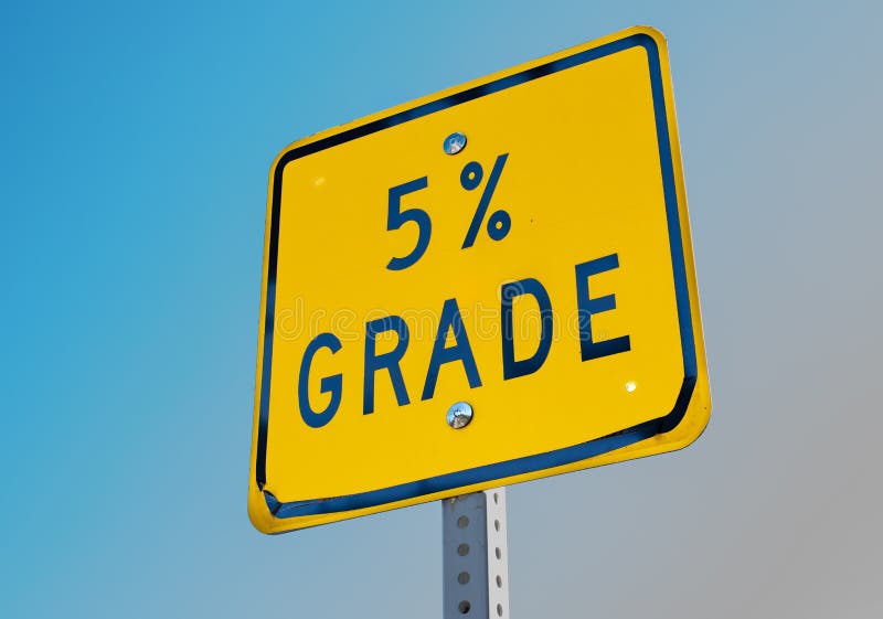 Grade Sign for Bicycles on a Trail in the City Stock Photo - Image of ...