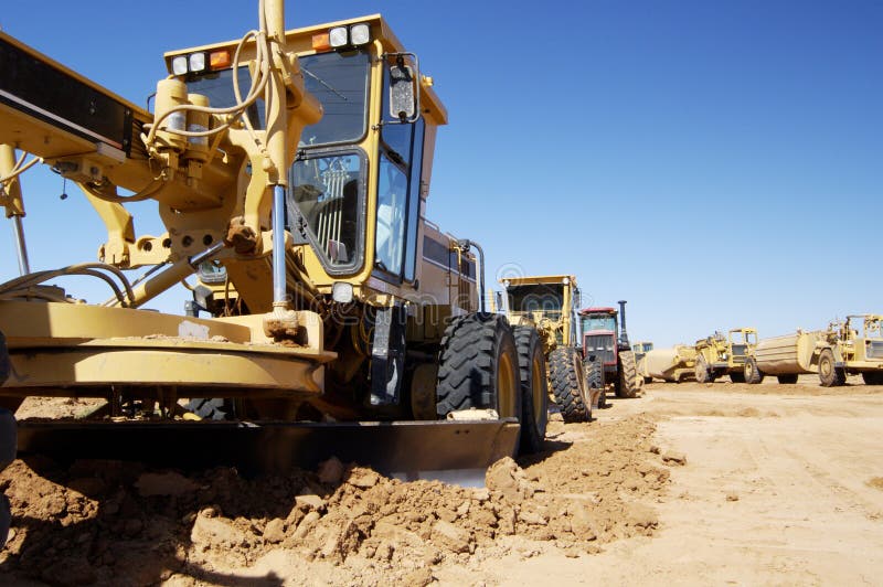 Road Grader stock image. Image of mover, grading, yellow - 13642085