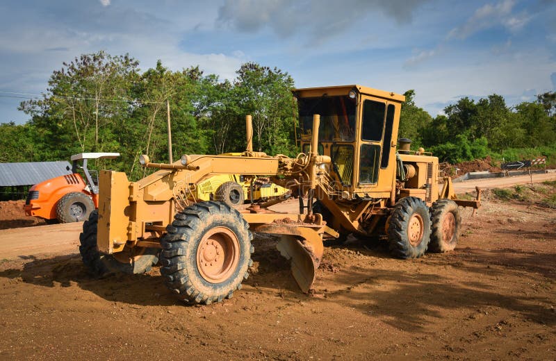 Grader stock image. Image of earth, dozer, labor, loader - 100615233