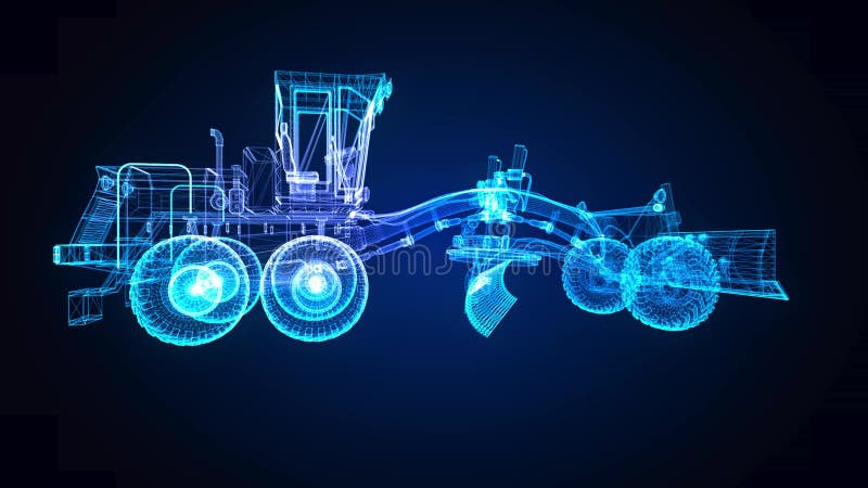 Grader Formation from Abstract Polygonal Line. Model Tractor in Motion ...