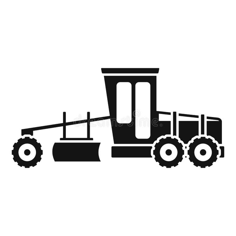 Grader Machine Construction Icon, Simple Style Stock Vector ...