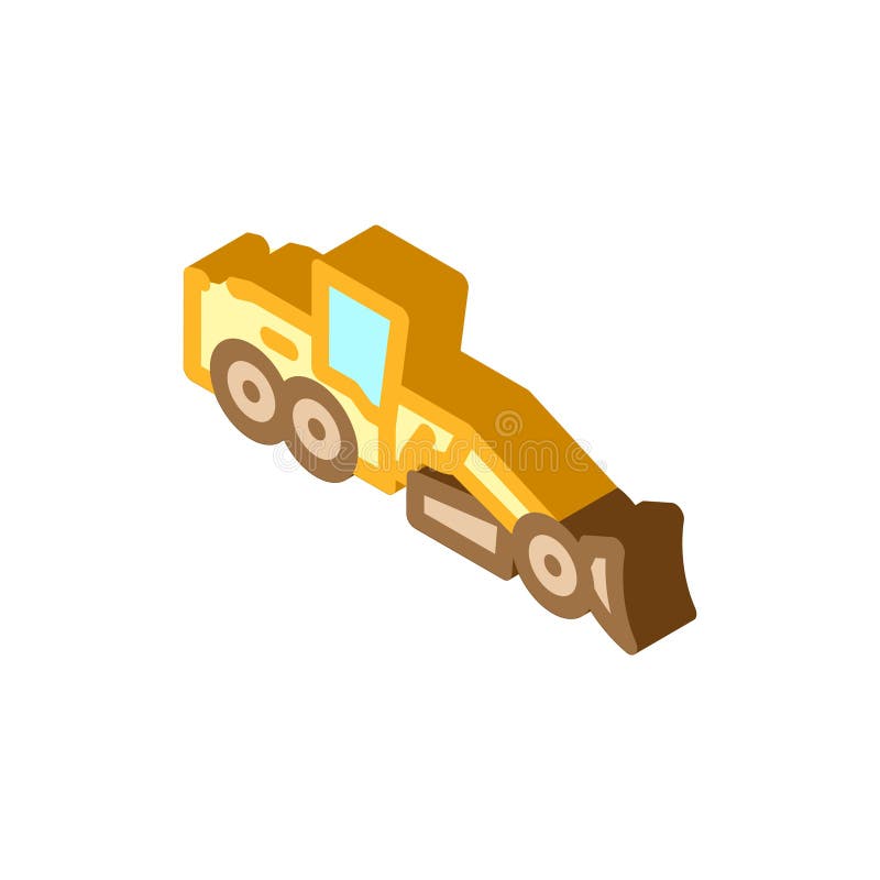 Grader Machine Construction Vehicle Isometric Icon Vector Illustration ...