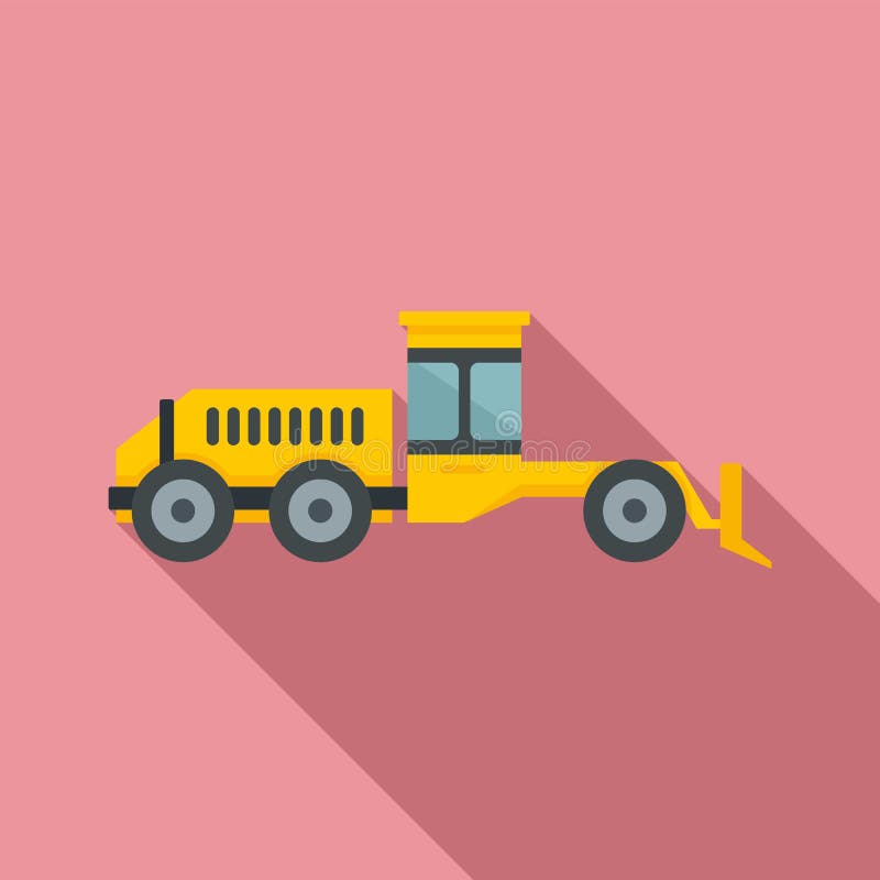 Grader Machine Hydraulic Icon, Flat Style Stock Vector - Illustration ...