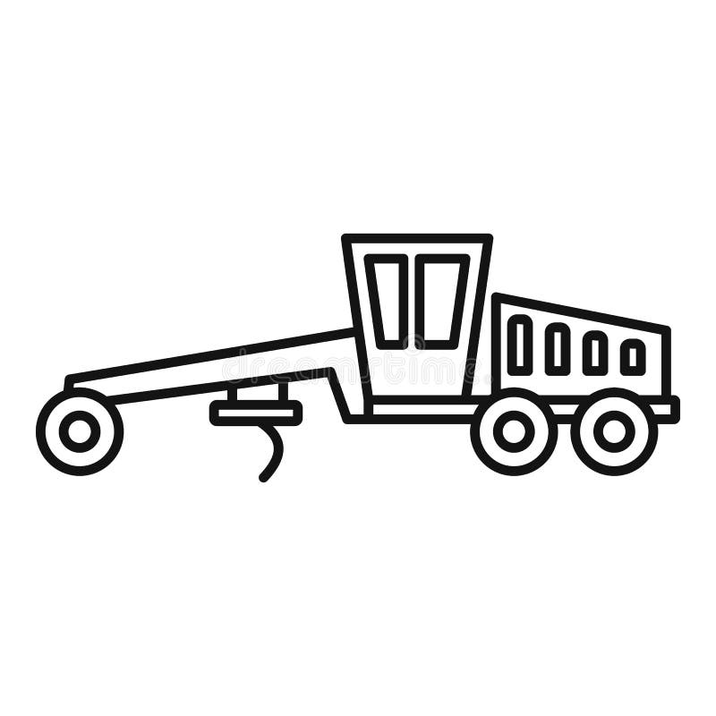 Road Grader Outline Style Stock Illustrations – 65 Road Grader Outline ...