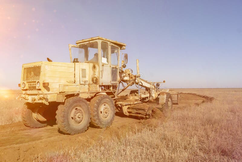 Grader machine stock photo. Image of sand, metal, grader - 196480