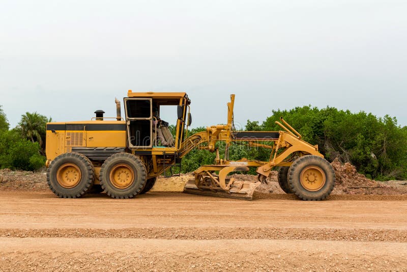 Grader Road Construction Grader Industrial Machine on Construction of ...