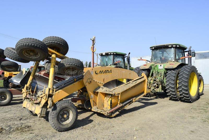 Grader Scheduler. a Retractor with a Grader Trailer. Editorial Stock ...