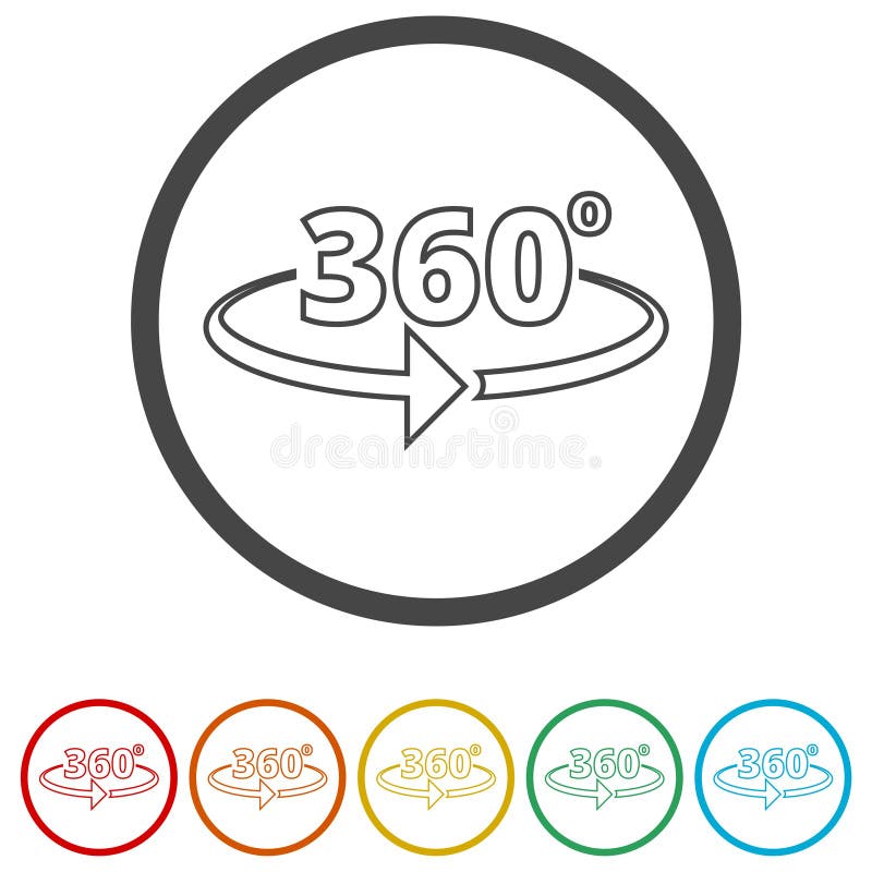 360 graders ikon vektor illustrationer. Illustration av företag - 170323546