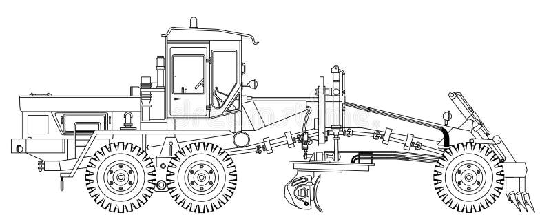 Grader stock vector. Illustration of excavator, drawing - 49196021