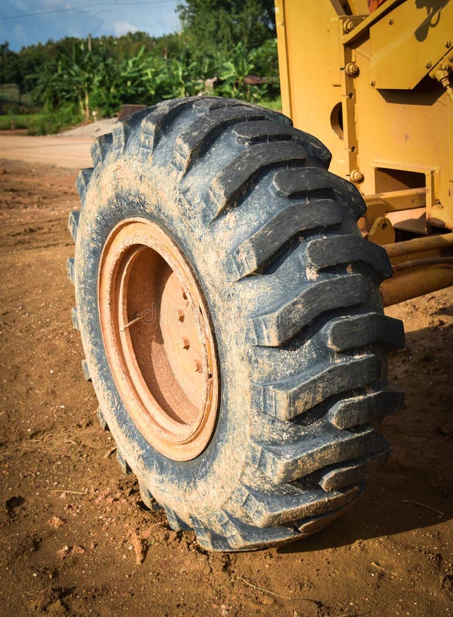 Grader wheel stock image. Image of diesel, closeup, dozer - 100615317