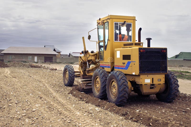 Grader Yellow, Industrial Machine for the Construction of New Roads ...