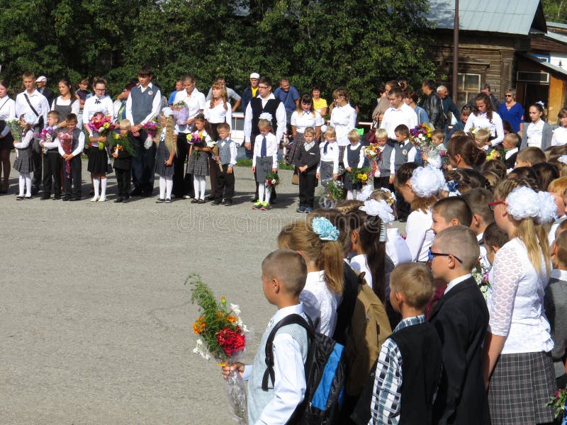 Graders for the First Time at School the Solemn Ruler on the First of ...