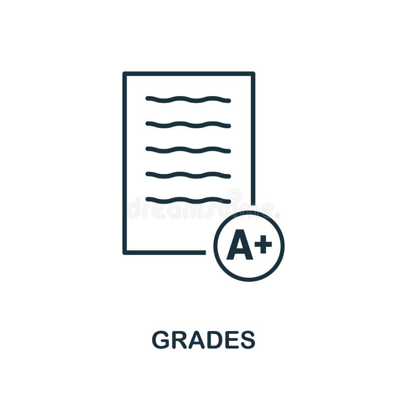 Grades Icon. Simple Element from School Icons Collection Stock ...