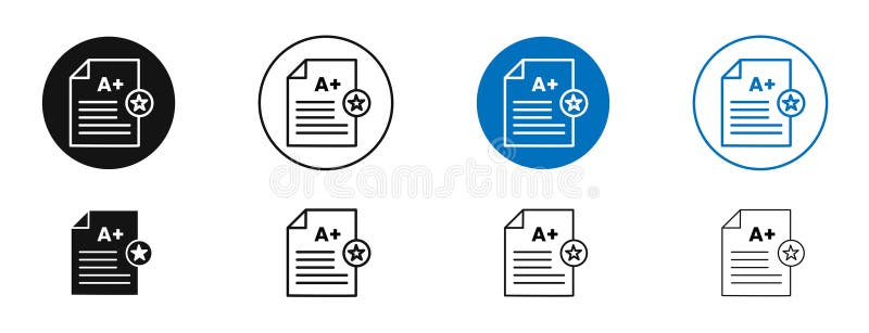 Grades Thin Line Vector Icon Set Stock Vector - Illustration of pack ...