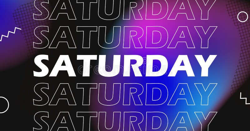 Saturday. Banner, Poster and Sticker Concept.Icon Message Saturday ...
