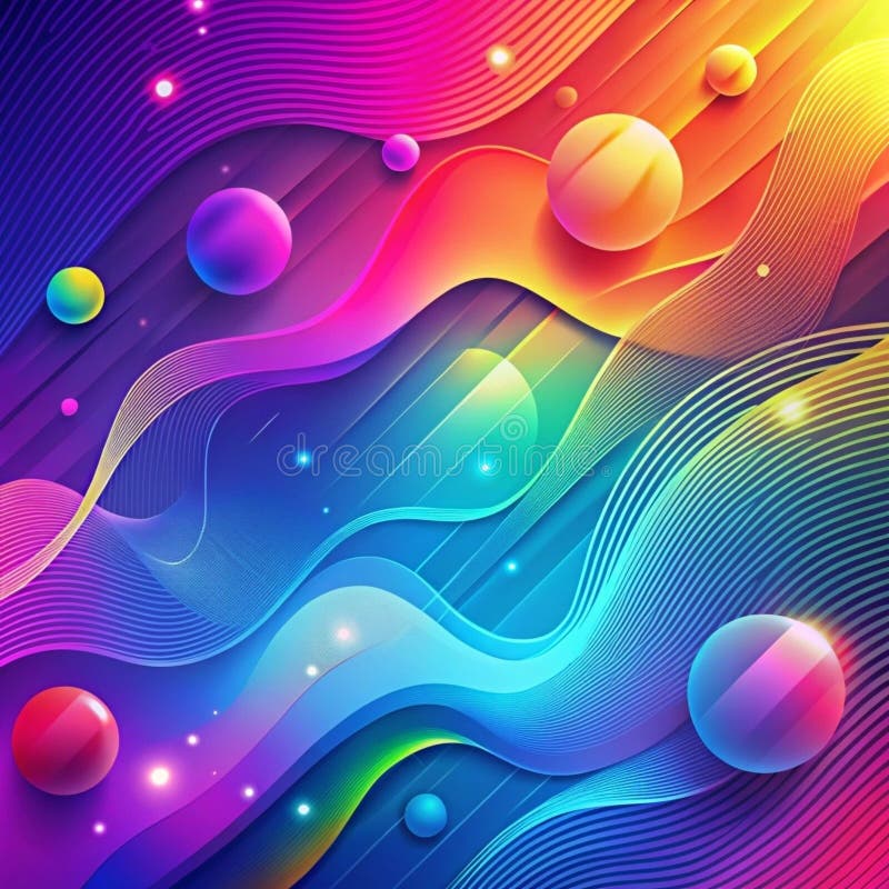 Vibrant Waves of Color. stock illustration. Illustration of figures ...