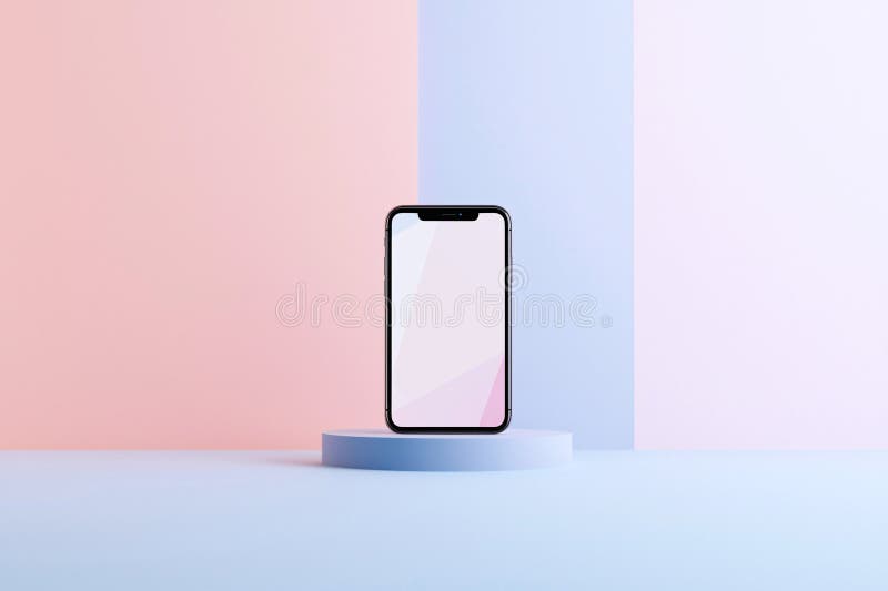 Gradient Abstract Background with a Floating Phone, Showcasing a Sleek ...