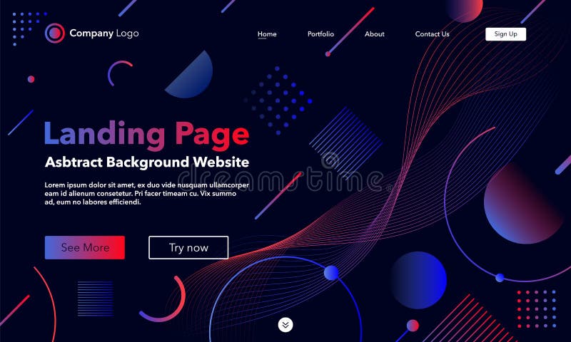 Gradient Abstract Background. Landing Page. Template for Websites or ...